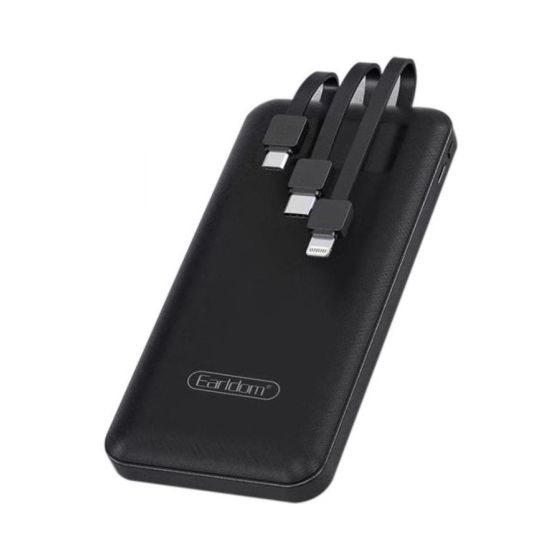 Earldom Wired Power Bank, 10000 mAh, 3 USB Ports, Black - ET-PB41 ...
